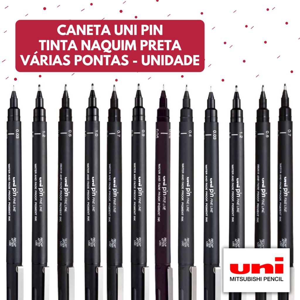 Caneta Técnica Nanquim Uni Pin Fine Line UNI BALL - Unidade | Shopee Brasil