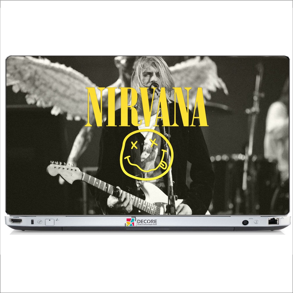 ADESIVO PERSONALIZADO PROTETOR PARA NOTEBOOK NIRVANA ROCK | Shopee Brasil