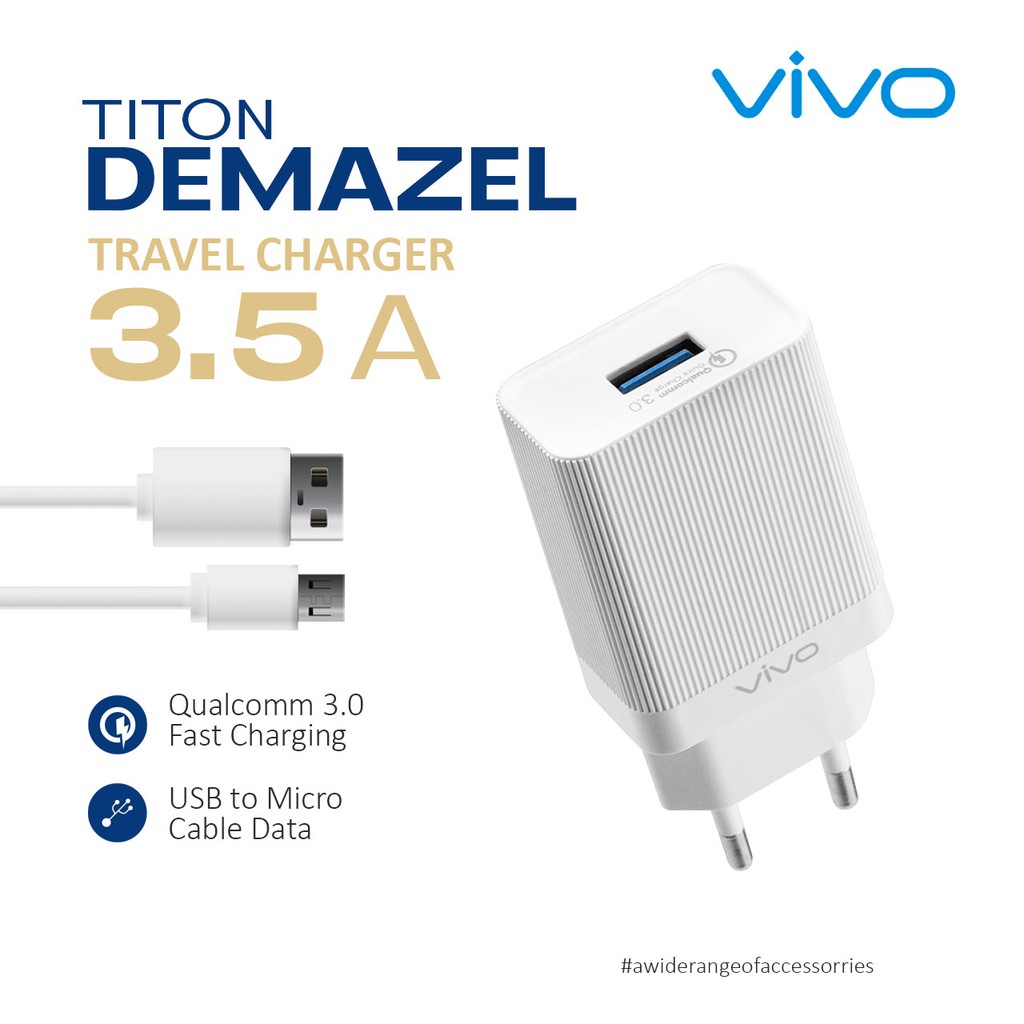 Carregador De Viagem Qualcomm Titon Demazel Vivo - Completo Com 1 Micro ...
