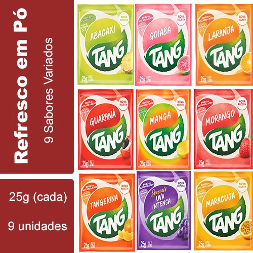 Kit 9 Tang 25g - Sabores Variados (9 unidades) | Shopee Brasil
