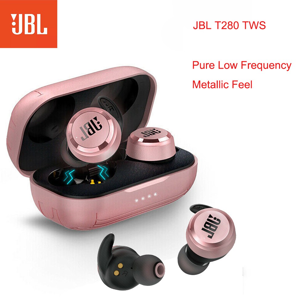 Fone De Ouvido JBL T280 TWS Sem Fio Com Bluetooth Caixa De Carregamento IPX5 Microfone | Shopee ...