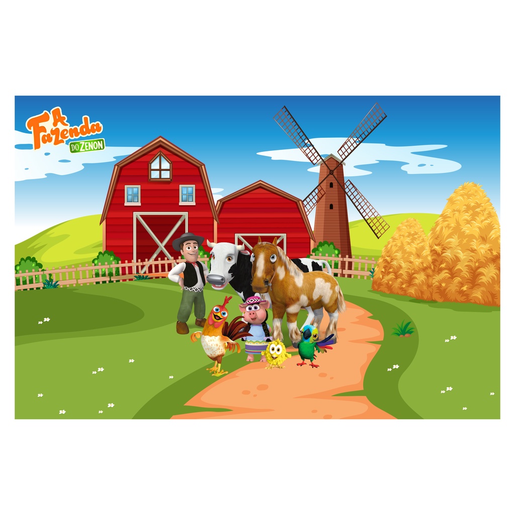 Painel Festa Infantil A Fazenda do Zenon | Shopee Brasil