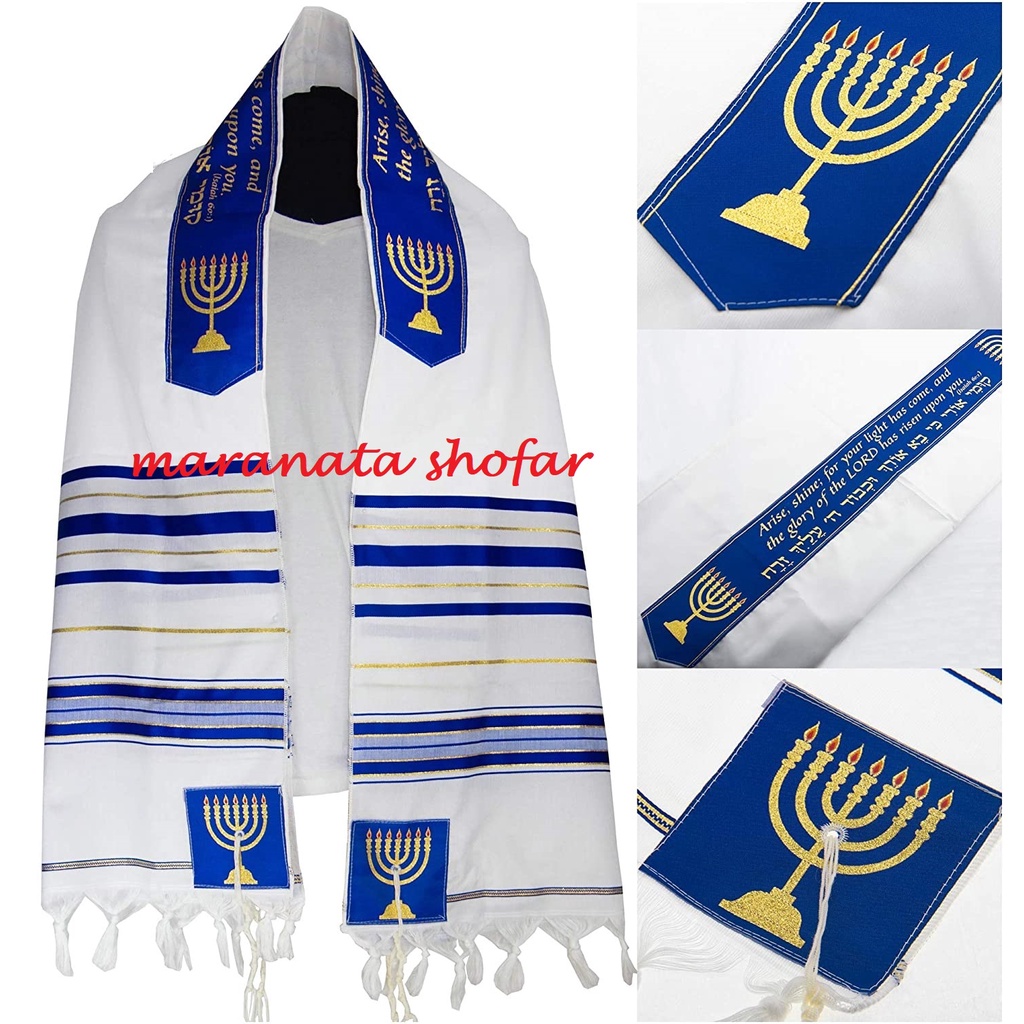 Talit Especial Profeta Isaías AZUL - Importado De Israel | Shopee Brasil