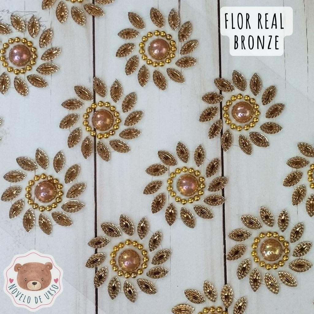 Cartela de Adesivo Flor Real BRONZE | Shopee Brasil