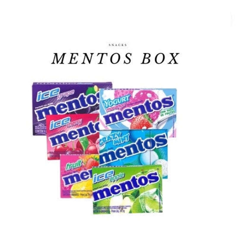 Bala Mentos Ice Slim Box 24,1g Grape Cherry Fruit Yogurt Crazy Mint ...