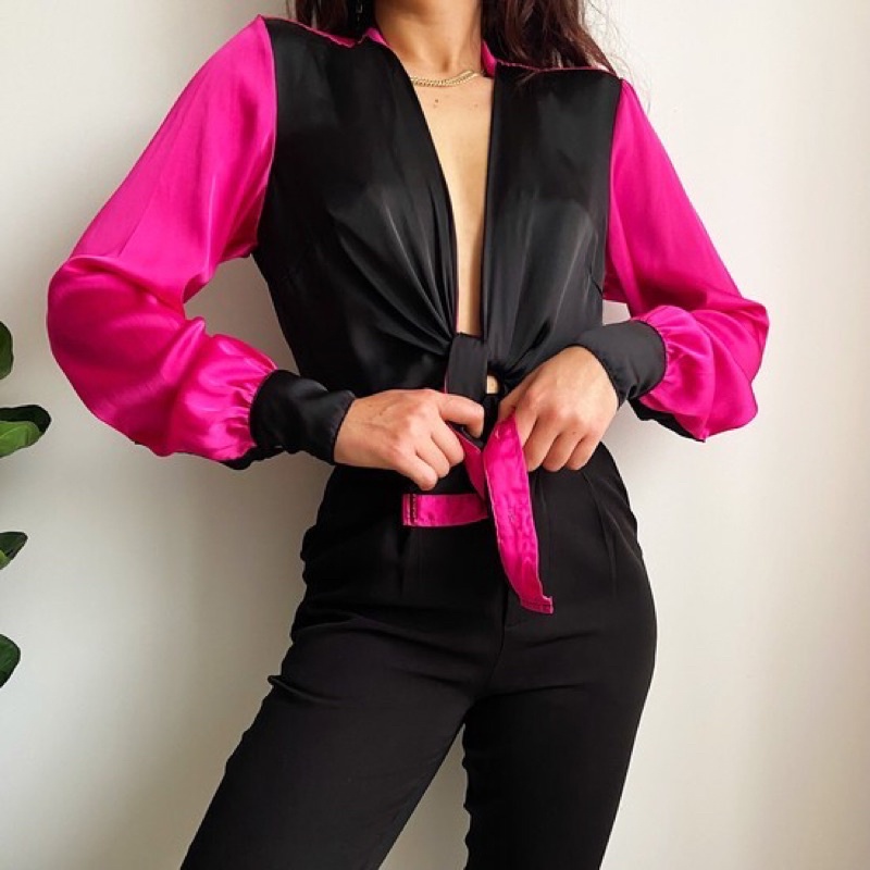 Camisa de cetim (M) | Shopee Brasil