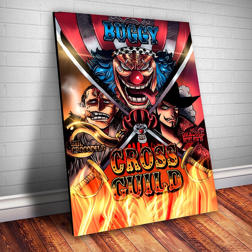 Quadro One Piece Placa Decorativa Cross Guild Buggy Crocodile Mihawk ...