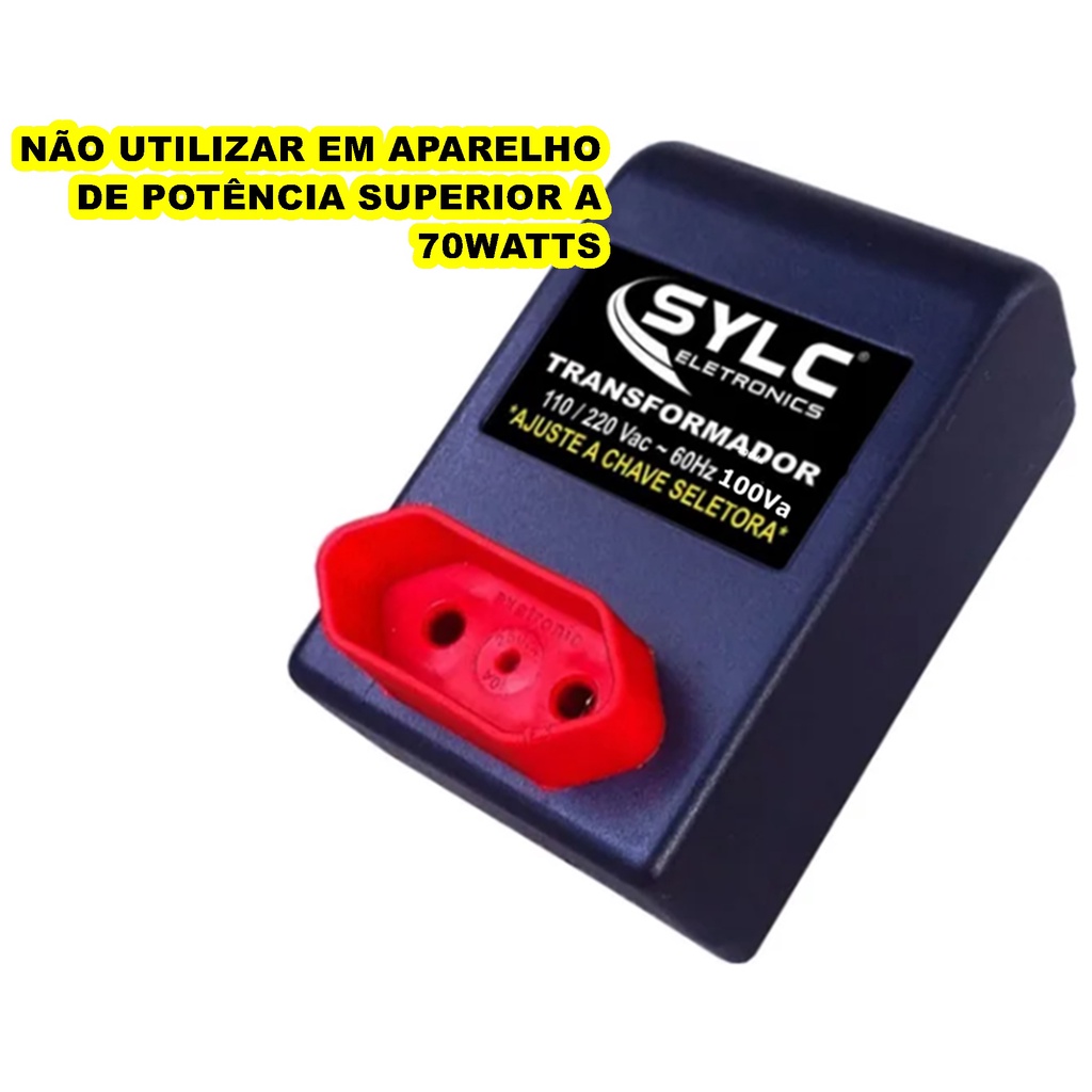 Conversor Transformador Bivolt 100va 110-220v Ou 220-110v 70w | Shopee ...