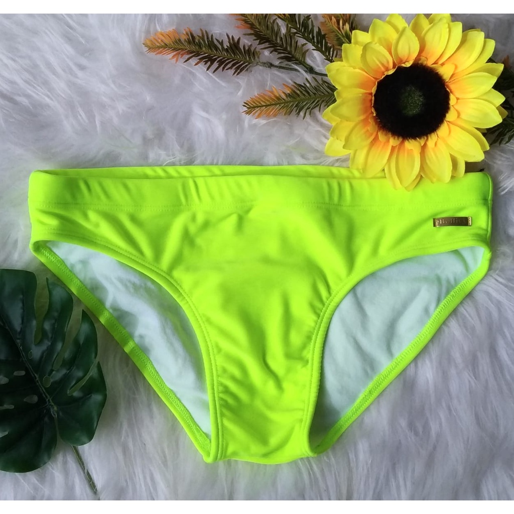 Sunga slim masculina de praia adulta cavada slip rosa neon. | Shopee Brasil