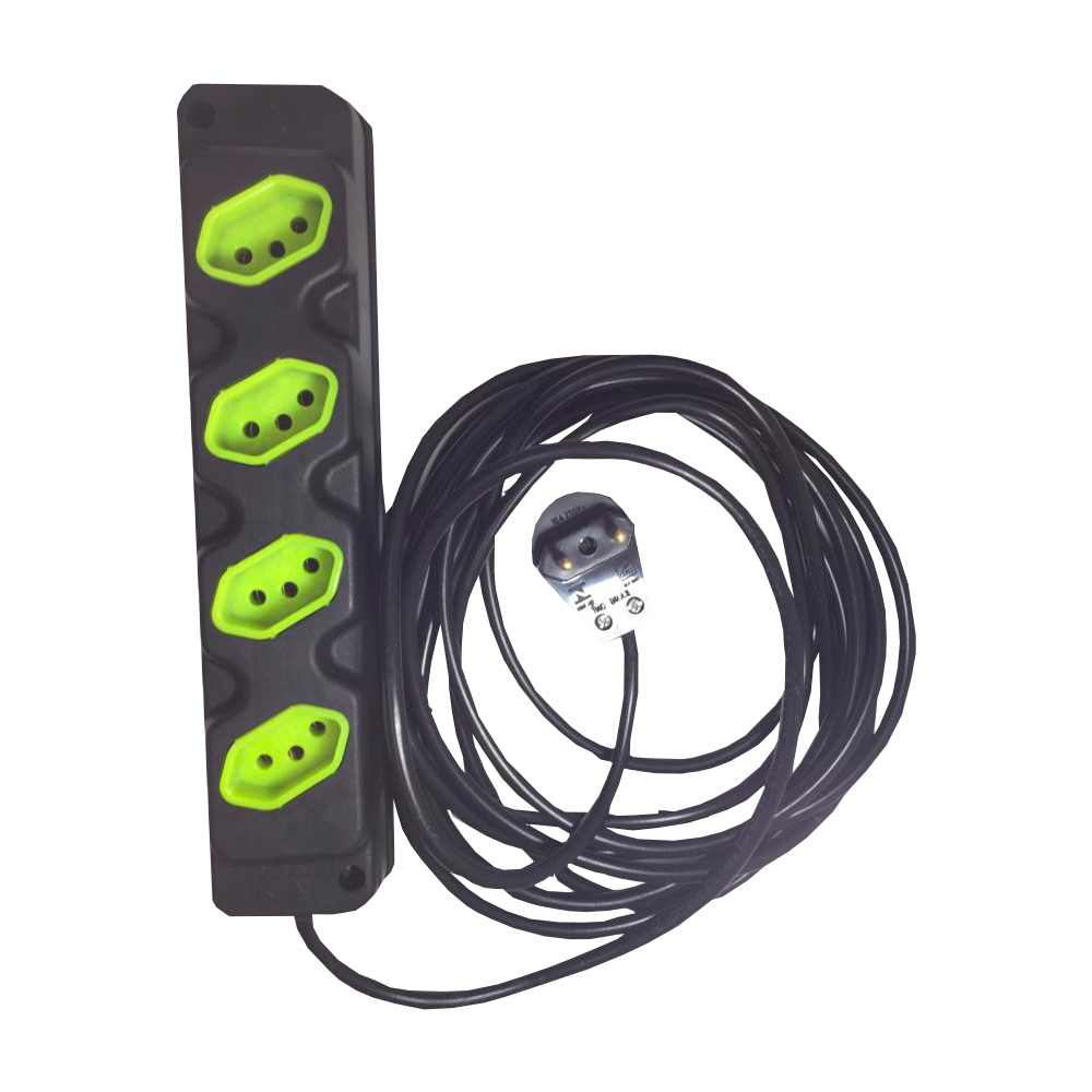 Extensão Elétrica 10a 10 Metros 4 Tomadas Cabo Pp 2x2,5mm | Shopee Brasil