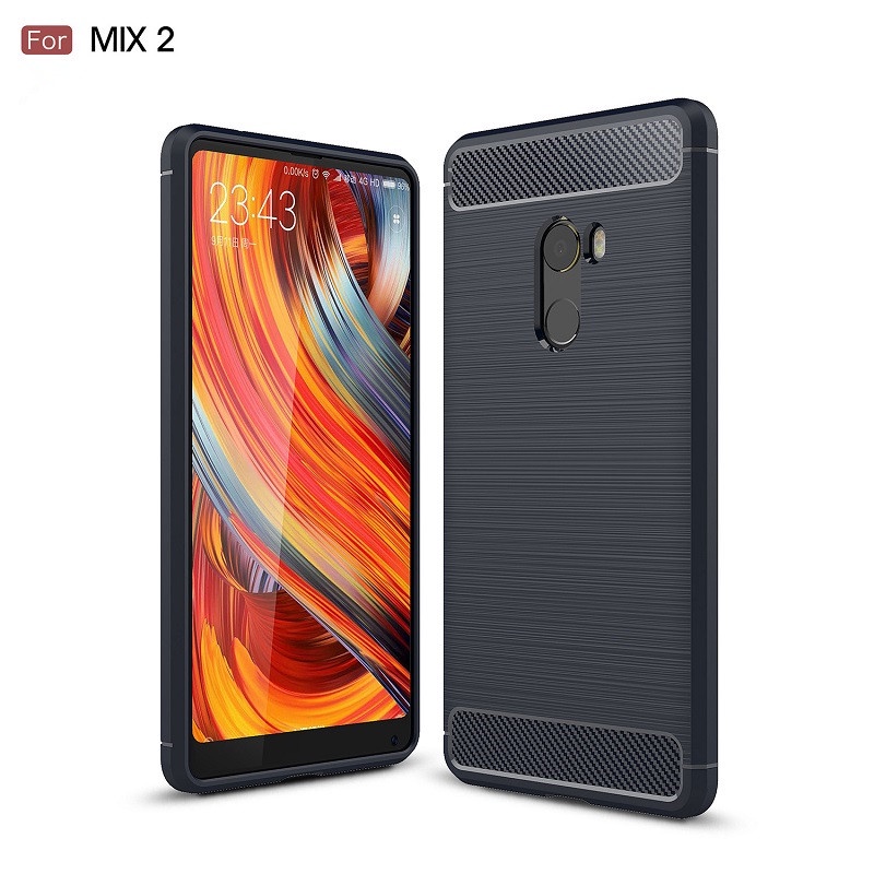 Capa De Fibra De Carbono À Prova De Choque Para xiaomi Mix 2 Mi Mix2 Borracha De Silicone ...