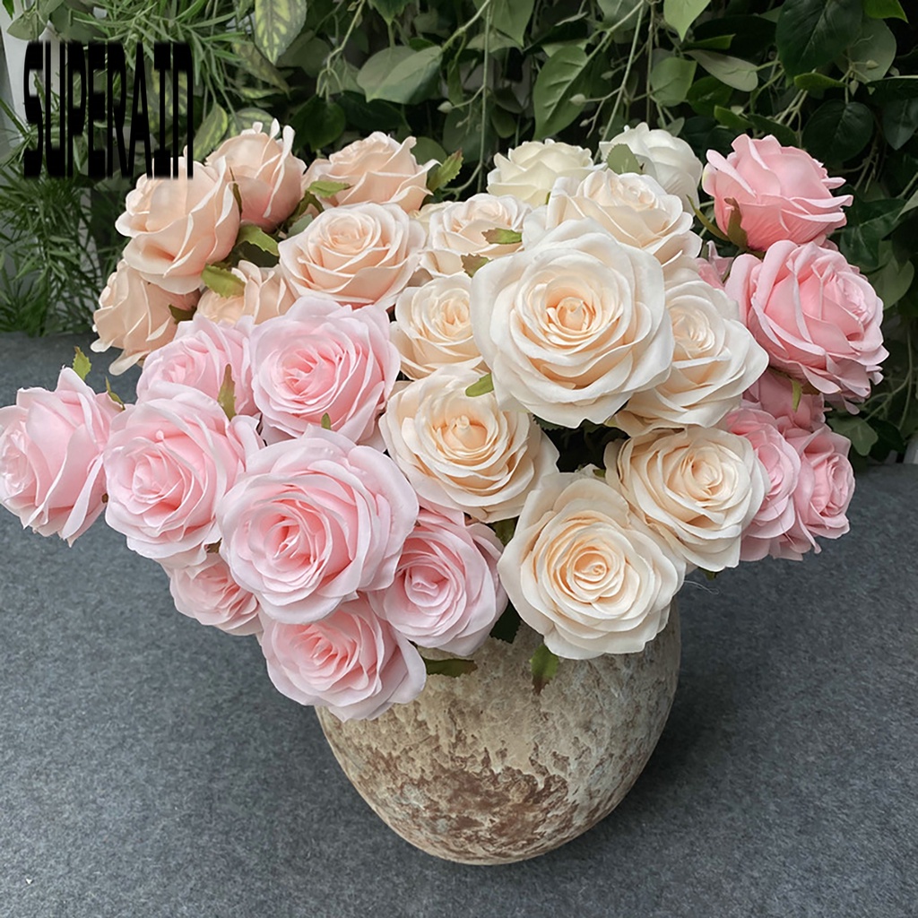 Flor Decorativa > Artificial Realista Refrescante Sem Rega 9 Cabeças ...