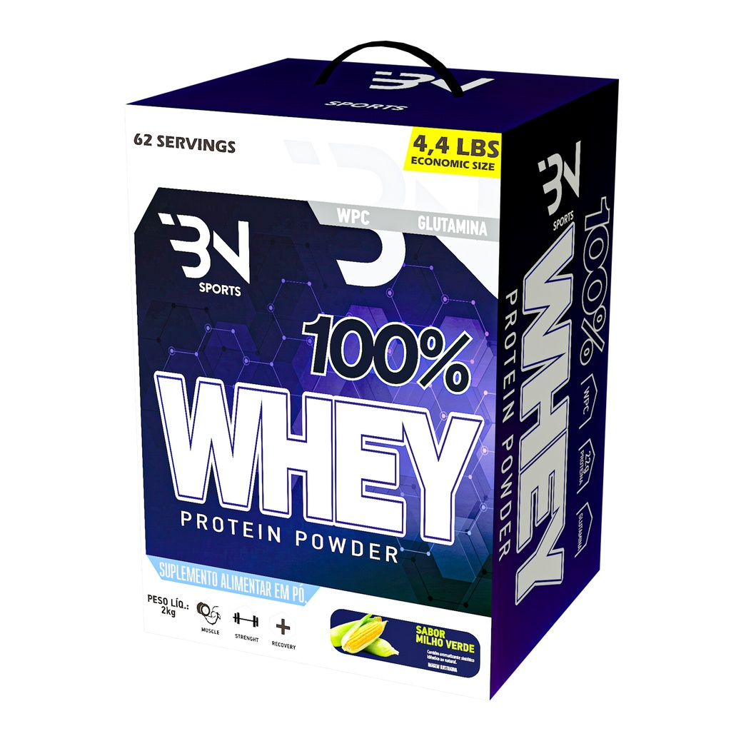 100% Whey Protein Powder 2kg - Sabor Milho Verde | Shopee Brasil