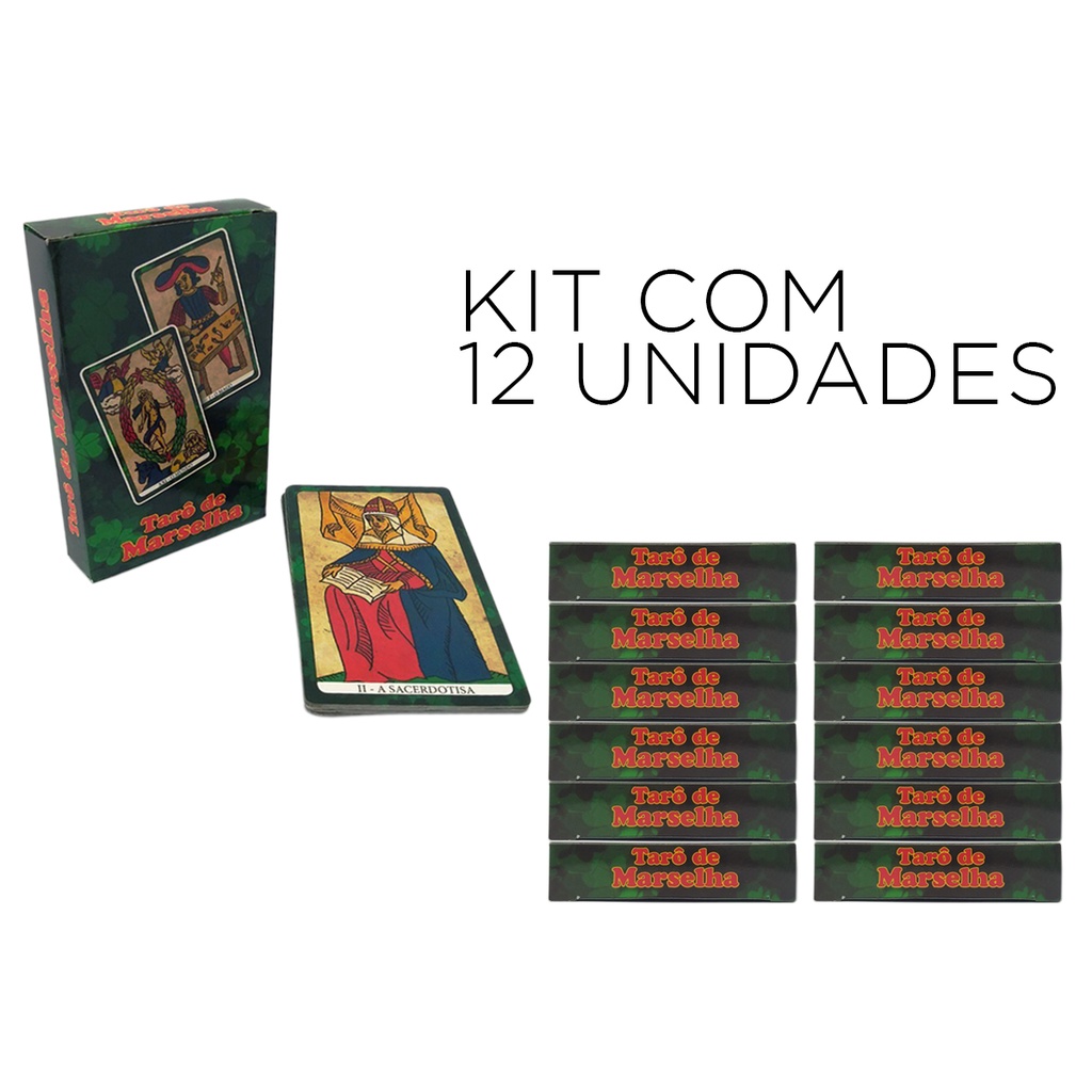 Tarô de Marselha Tarot Baralho Cigano Cartomancia Atacado Dúzia ...