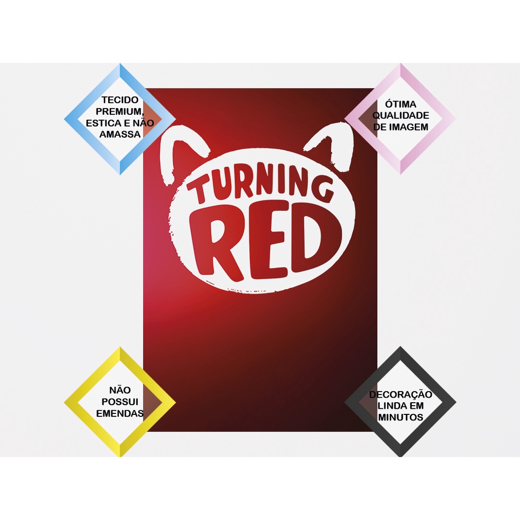 Painel De Festa 3d Vertical - 1,50 x 2,20- Filme Turning Red Logo ...