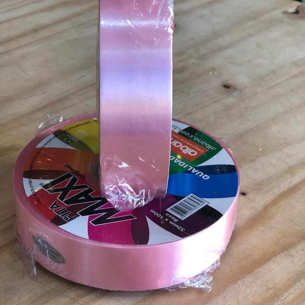 Fita Maxi Albano Rosa Liso 32mm X 100m | Shopee Brasil