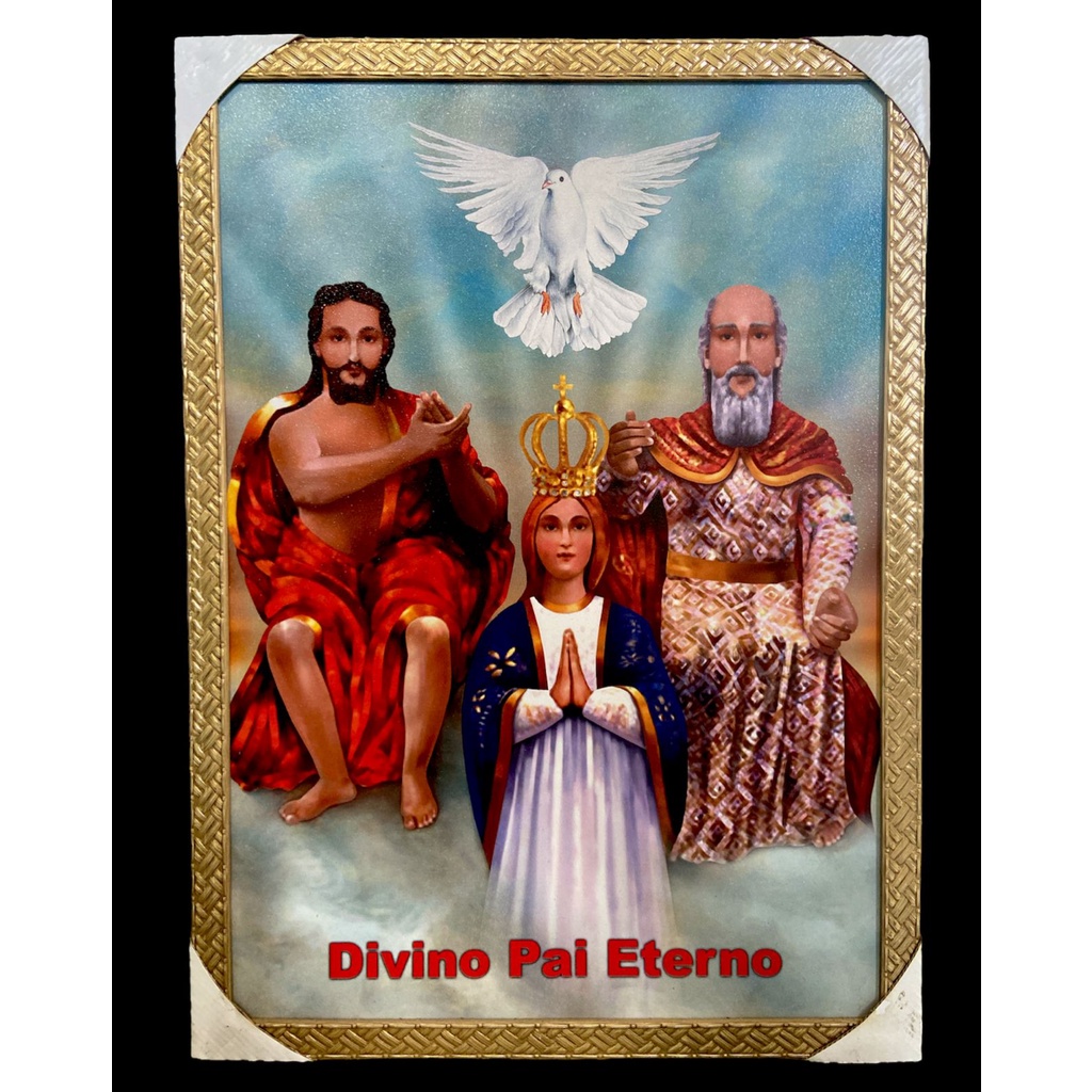 Quadro Divino Pai Eterno Decorativo Grande 70x50cm | Shopee Brasil