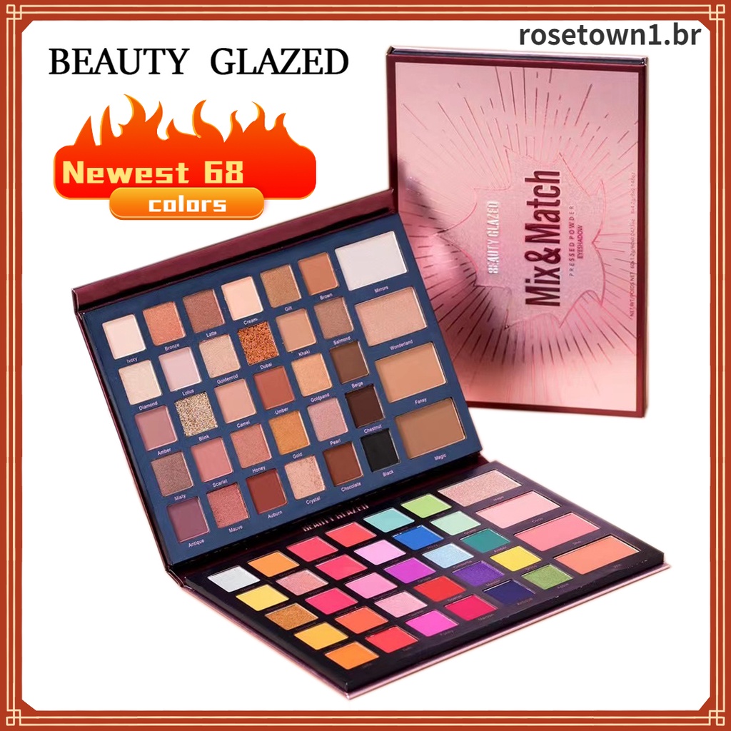 Paleta De Sombras Beauty Glazed Com 68 Cores/Glitter/Fosco/Brilhante ...