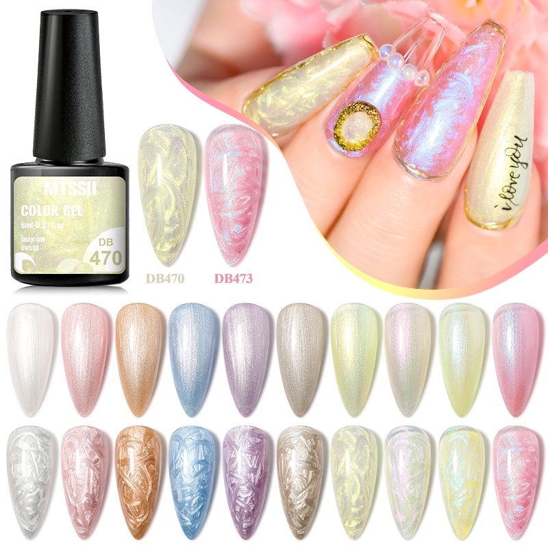MTSSII 6ml Pérola Shell Fio Gel Unha Polonês UV Soak Off Textura De Verniz DIY Laca Para ...