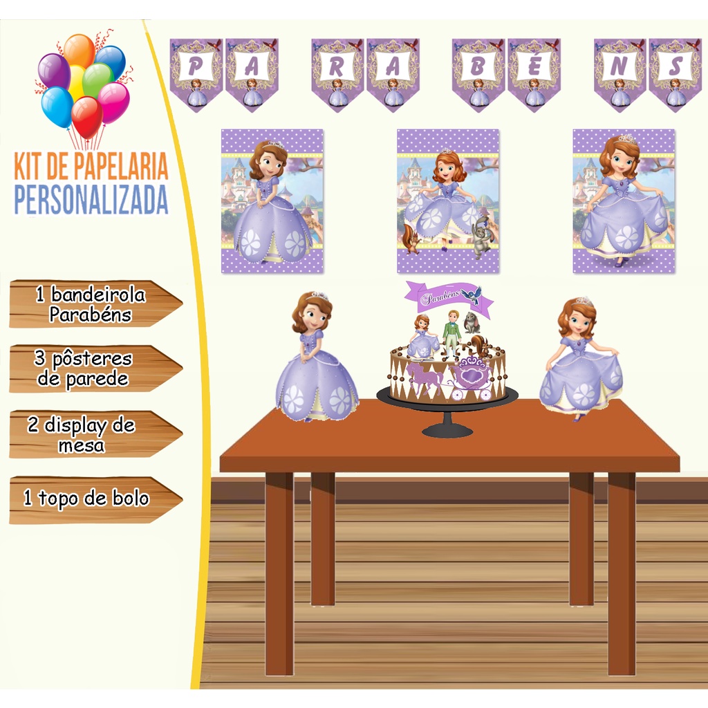 Kit Festa Sofia Personalizado | Shopee Brasil
