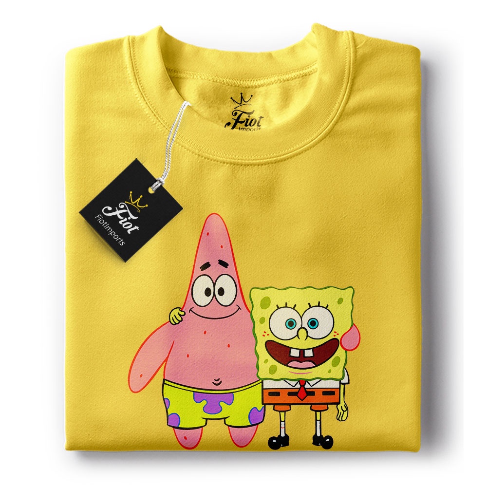 Camiseta Bob E Patrick - 100% algodão em 3 cores. - Corre Que Ta Baratinho