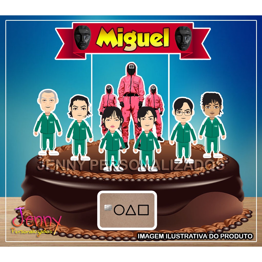 Topo Topper de Bolo Round 6 Personalizado Filme | Shopee Brasil