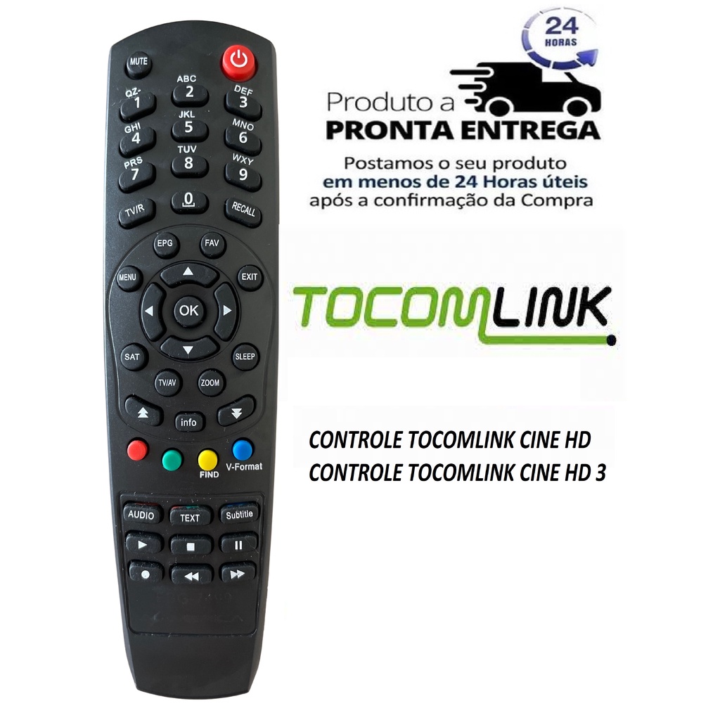 Controle Tocomlink Cine hd 3 pronta entrega | Shopee Brasil