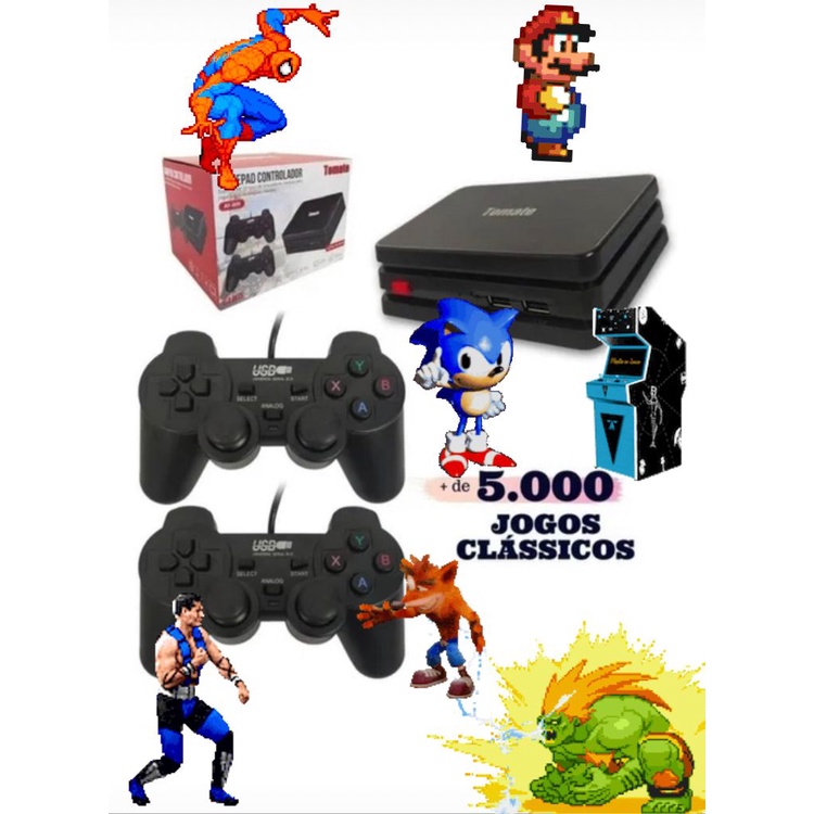 Vídeo Game Retro Clássico 5000 Jogos 64bits Ps1 Nintendo 64 Gba ...