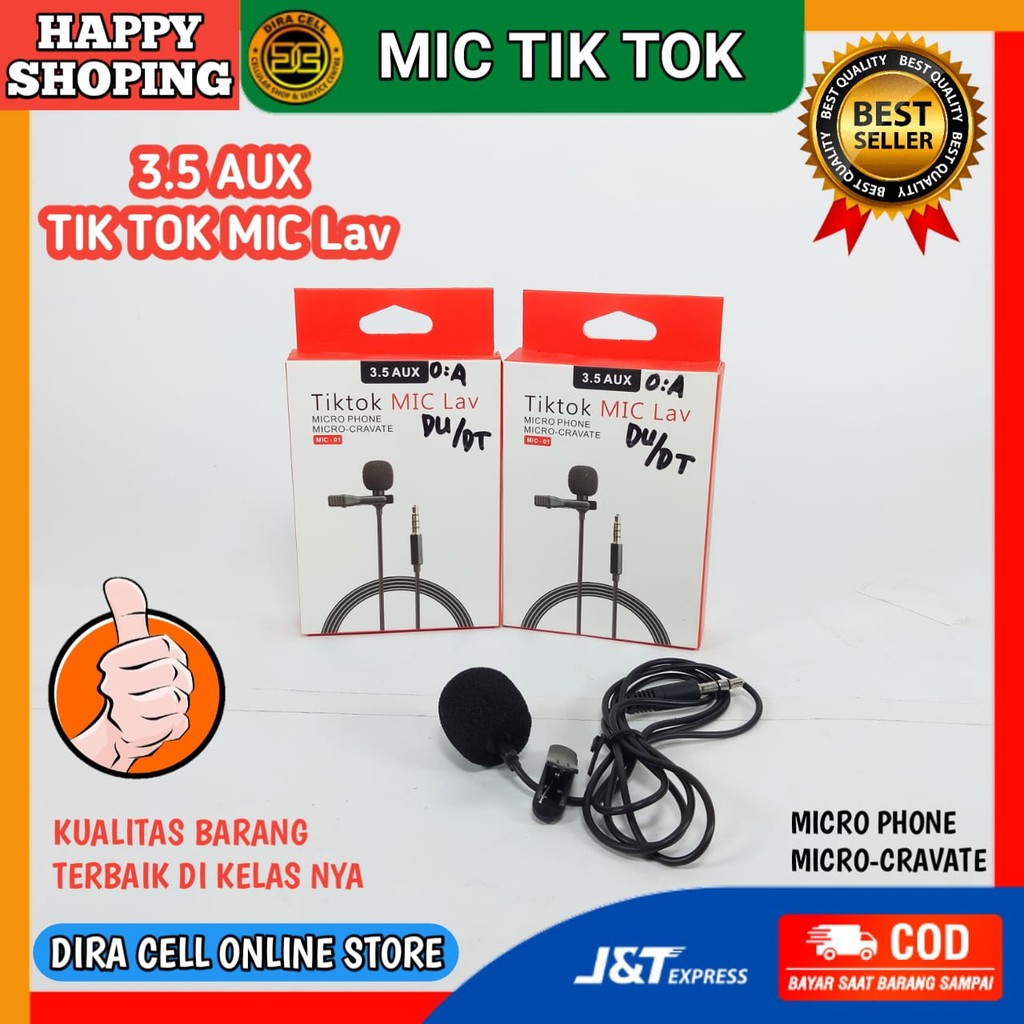 Microfone MIC Lav Tiktok CARPKE 01 3.5mm AUX TOK Voz CLIP @ - @ ON ...