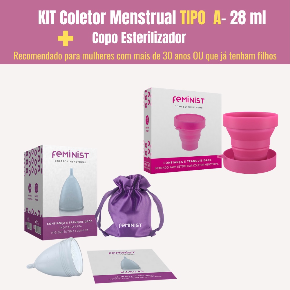 Coletor Copinho Menstrual A + Copo Esterilizador Prático e Higiênico A ...