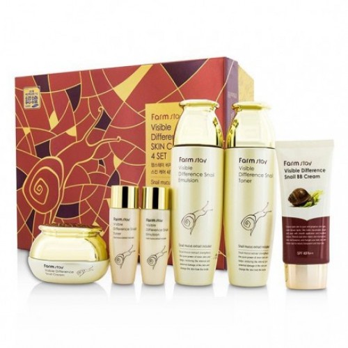 farmstay visible difference snail skin care 4 set | Shopee Brasil