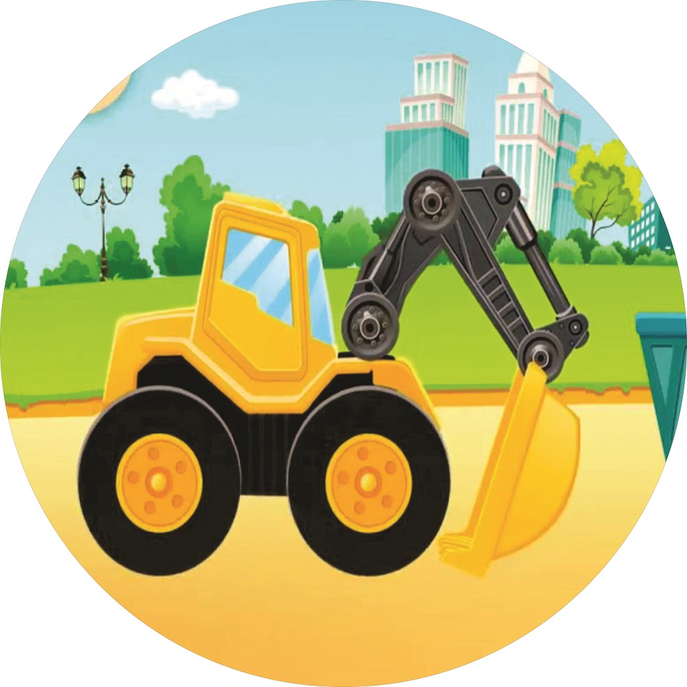 Painel Redondo em Lona Decoração Tema Trator Construção | Shopee Brasil