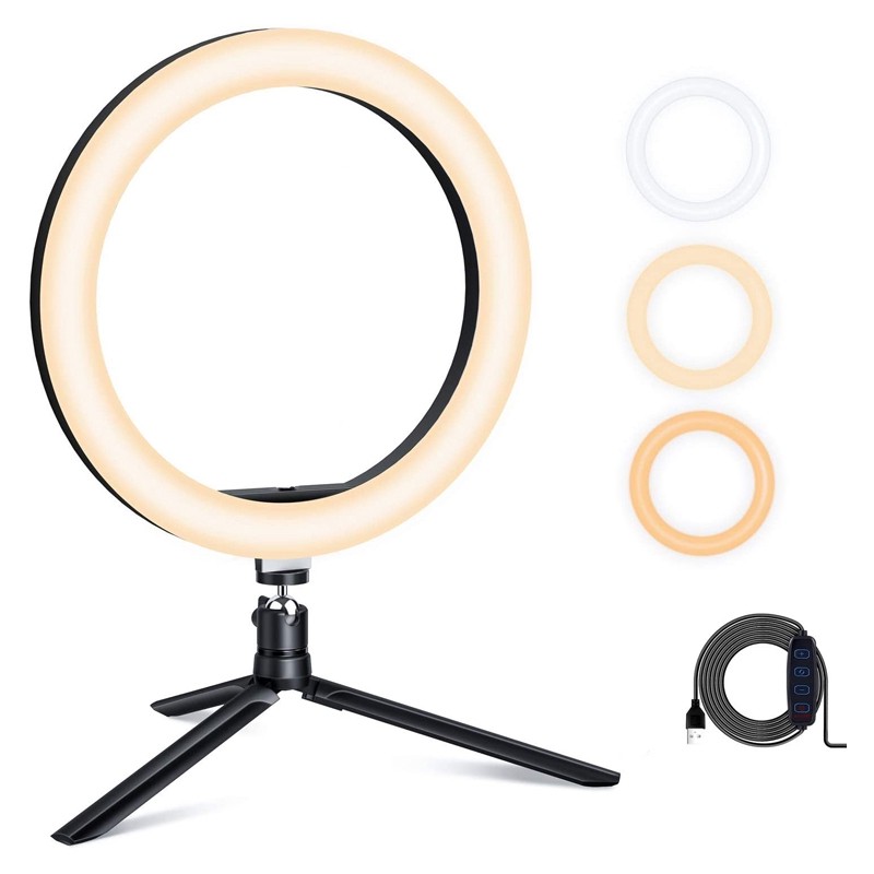 Led Ring Light Mesa Iluminador Pequena Tripé 6 Polegada 16cm | Shopee Brasil