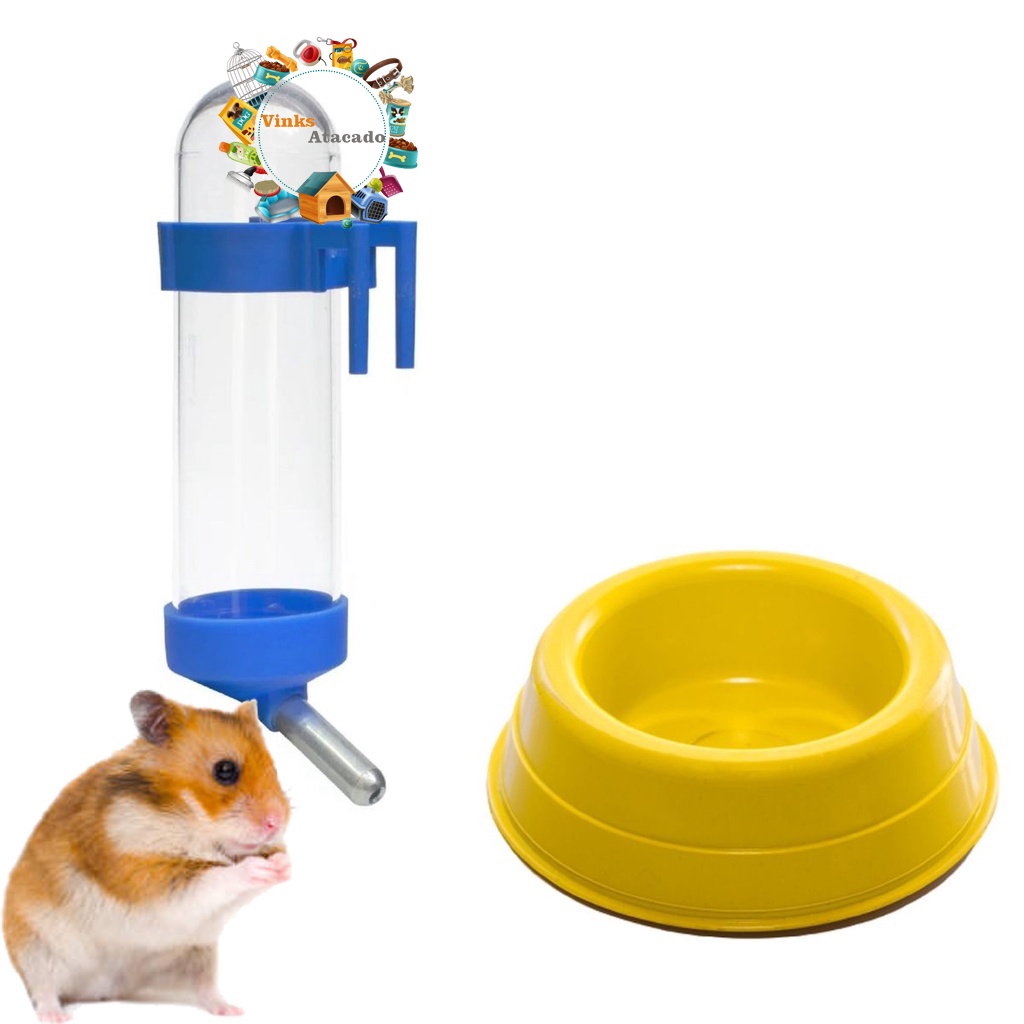 Bebedouro E Comedouro Para Hamster Ramster Camudongo Topolino Roedores ...
