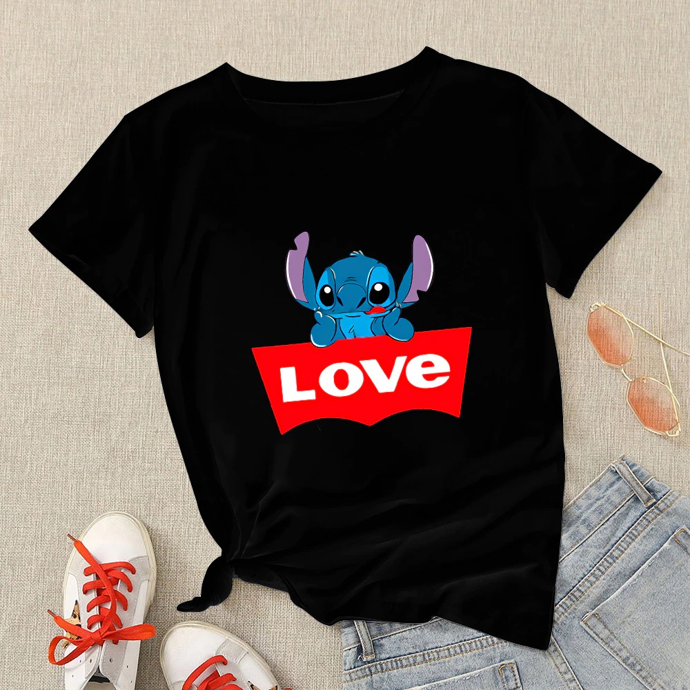 Camisa Camiseta Lilo e Slitch Desenho Animado Love | Shopee Brasil