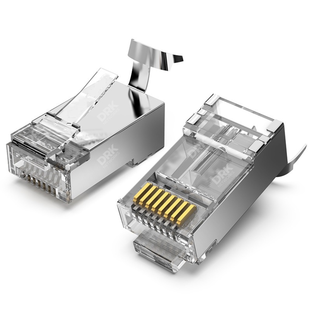Conector RJ45 Cat6a Cat7 Blindado Gigabit plug Rj45 conector de Rede ...