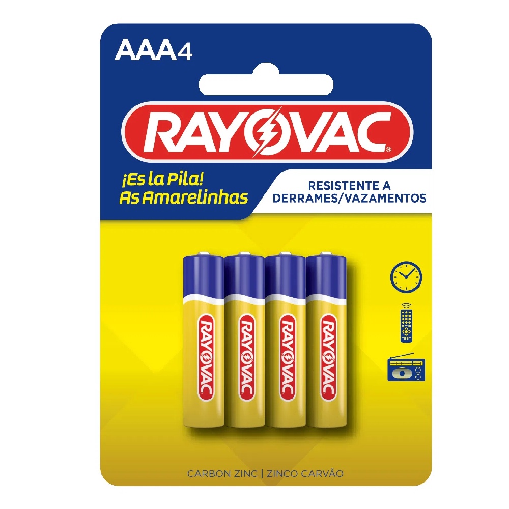 Pilha Rayovac AAAA c/4 Amarelinha | Shopee Brasil