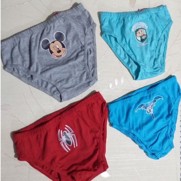 cueca infantil personagens - kit com 4 unidades - tamanho 6anos ...