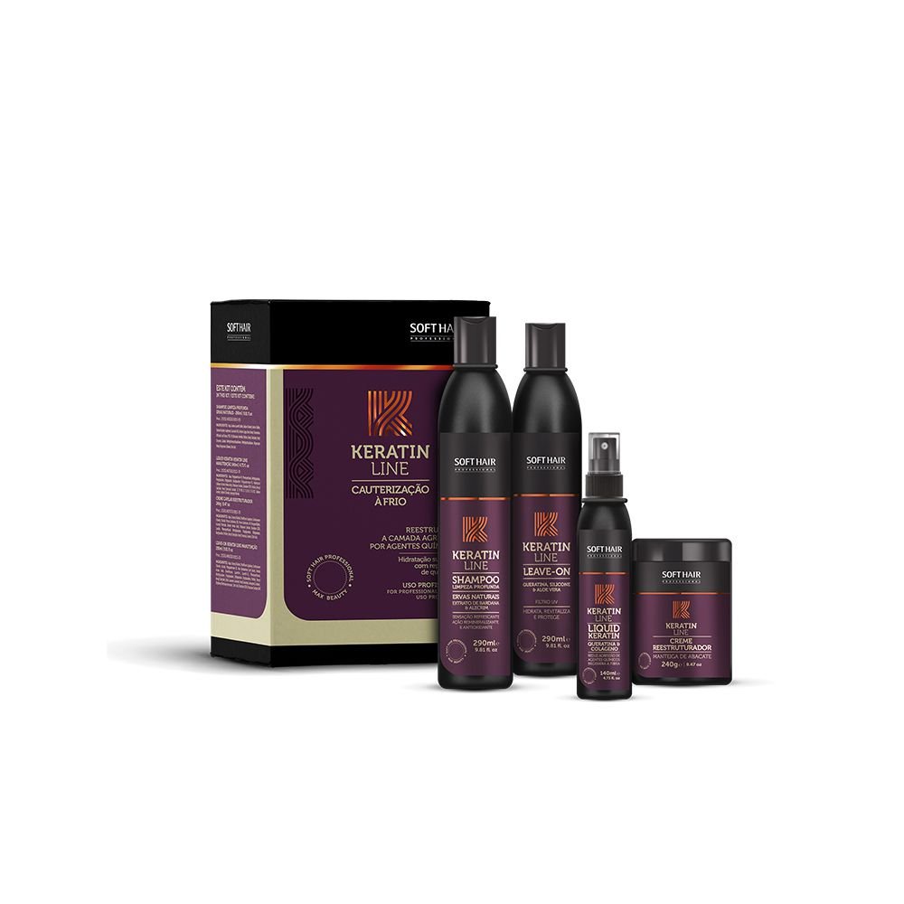 Kit Keratin Line Cauterização Soft Hair Professional | Shopee Brasil