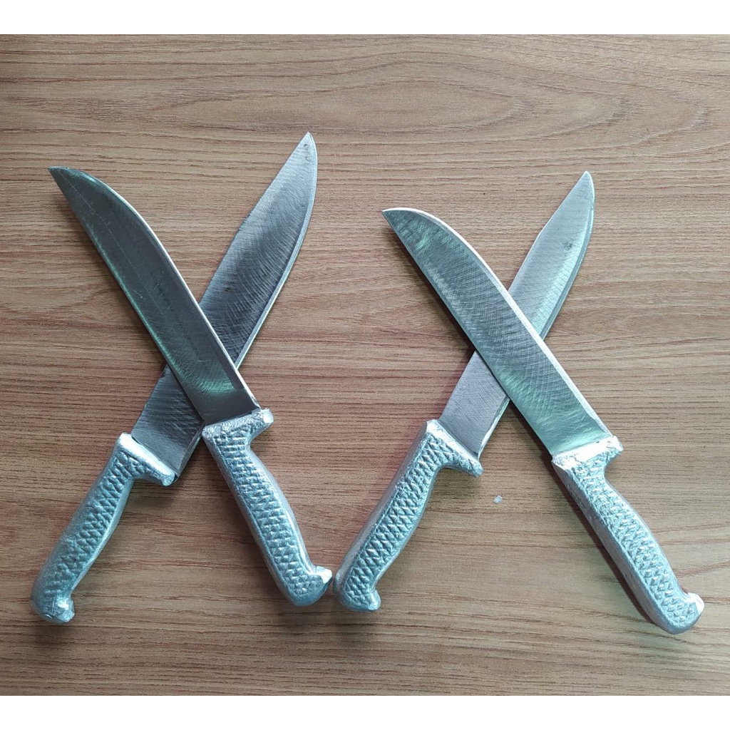 Faca artesanal em aço e cabo de aluminio trabalhado. | Shopee Brasil