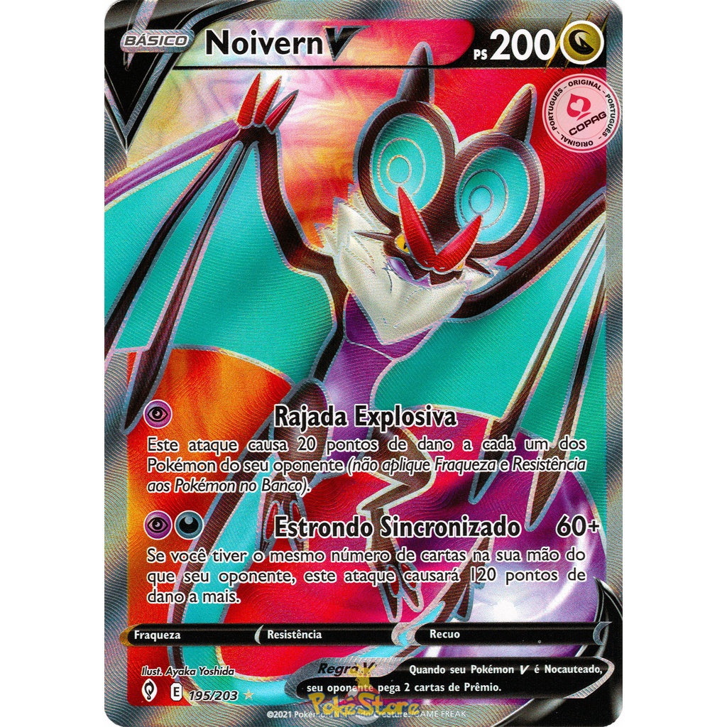 Carta Pokemon Noivern V Full Art Português 195/203 117/203 Card ...