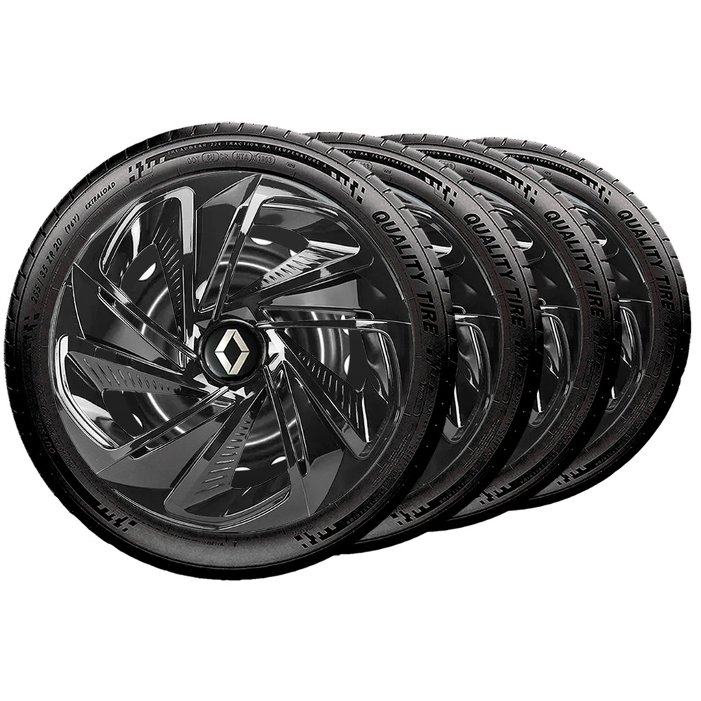 Jogo 4 Calota Esportiva Aro 14 Nitro Preta Renault Sandero Logan Clio | Shopee Brasil