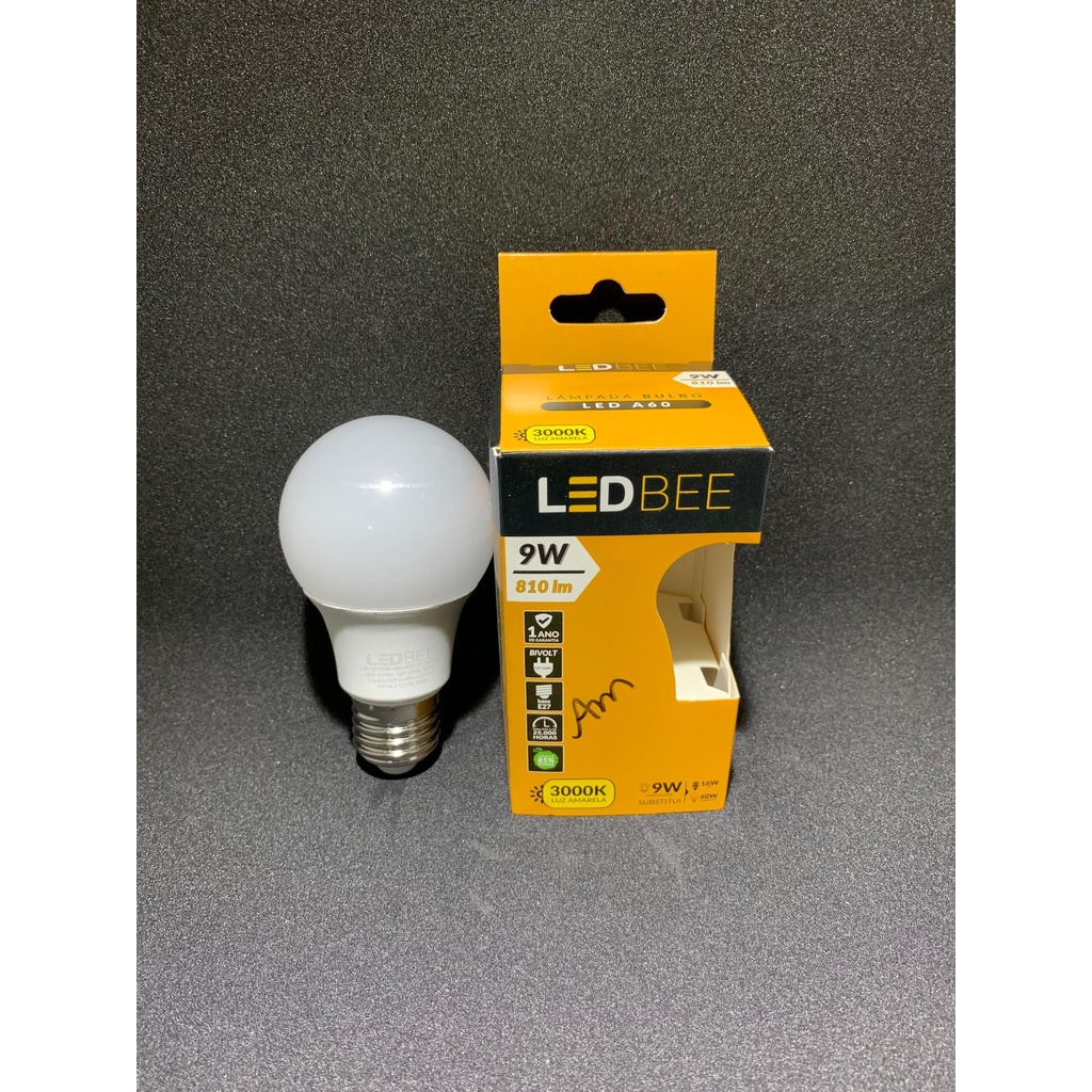 Lâmpada Led 9w Bulbo Bivolt 3000K Amarela Led Bee (1ano de garantia ...