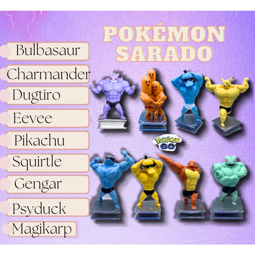 Action Figure Pokemon Muscle Pikachu Gengar Weightlifting Charmander ...