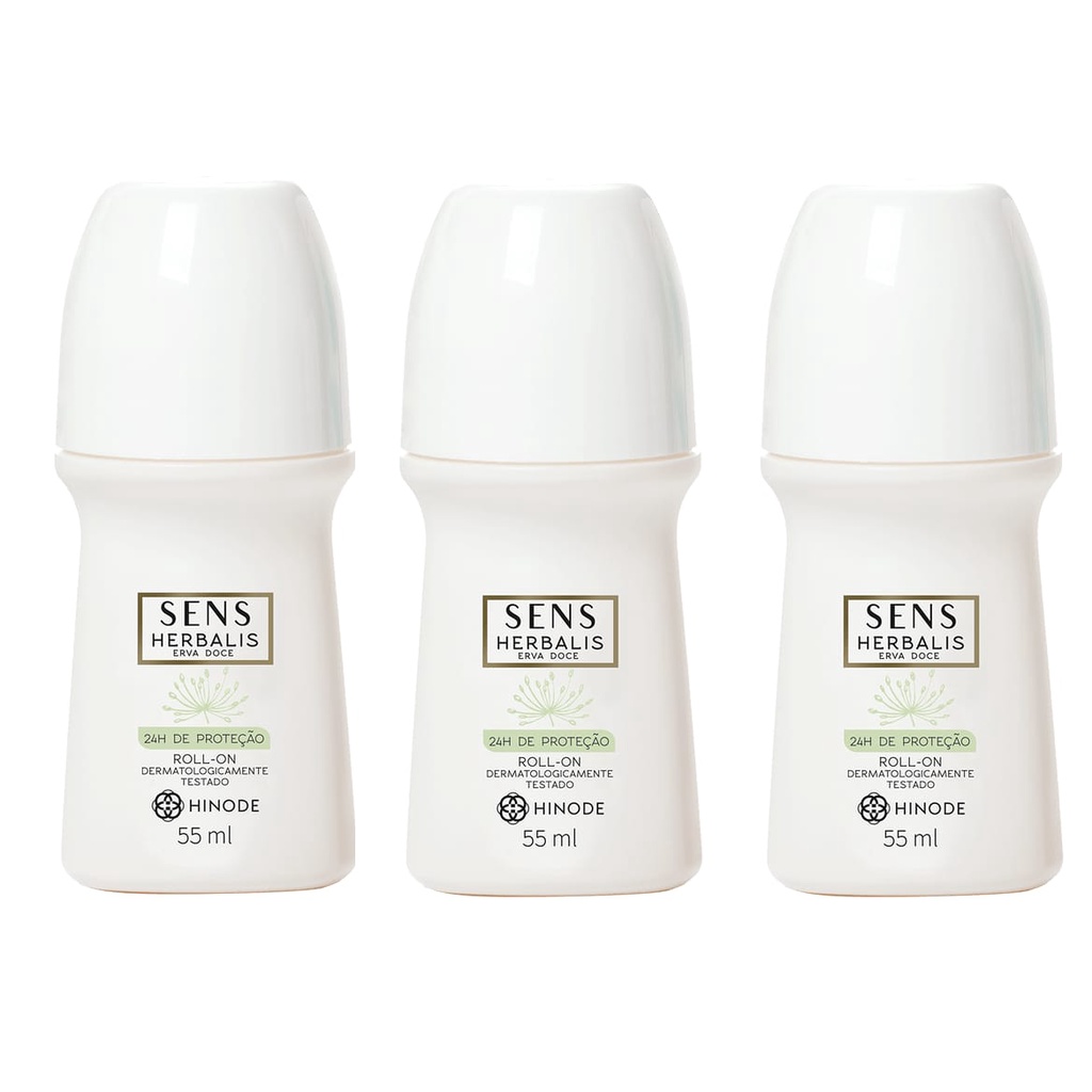 Kit 3 Desodorante Roll-On Sens Herbalis 55ml | Shopee Brasil