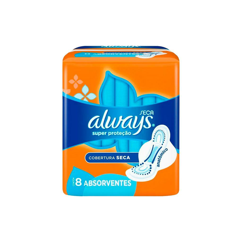 Absorvente Always Super Protecao Seca com Abas 8 unidades | Shopee Brasil