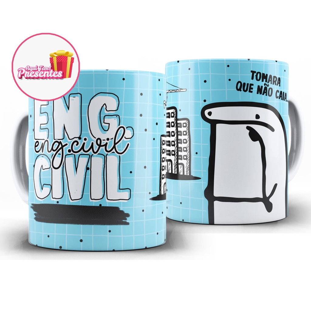 Caneca Meme - Flork - Profissões - Eng Civil | Shopee Brasil
