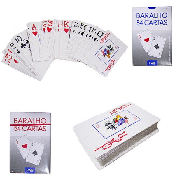 Baralho em Papel Cartão com 54 Cartas | Shopee Brasil