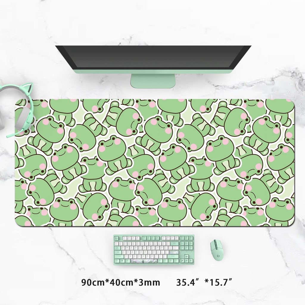 Tapete De Mesa Kawaii Extra Grande Cute Green Frog Gaming Mouse Pad XXL ...