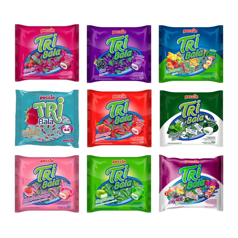 Tri Bala Peccin 500g dois Sabores ! | Shopee Brasil
